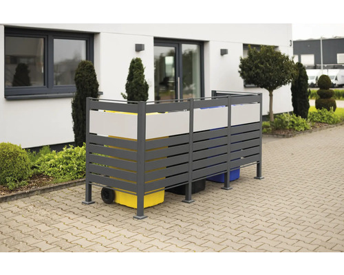 Přístřešek na popelnice WESTMANN Planum 3 plechový 250 x 90 x 120 cm ...